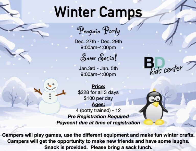 Winter Camp 2023 - Black Diamond Kids Center